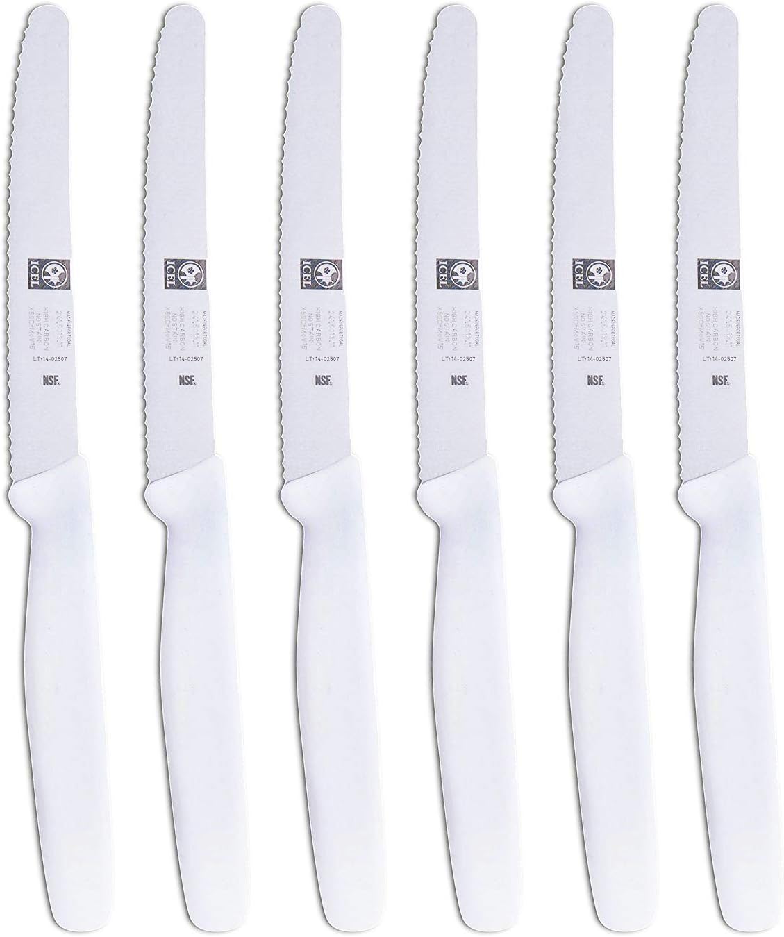 Amazon.com: ICEL Steak Knife Set, 6 Piece Steak Knives, White Handles ...