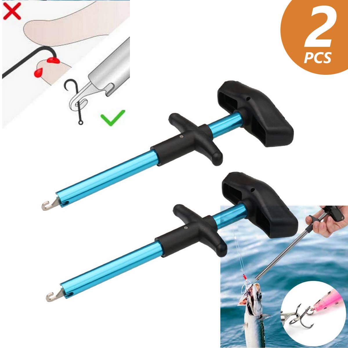 Buy Techson Fish Hook Remover 2 Pack, Easy Fishing Separator Tool ...