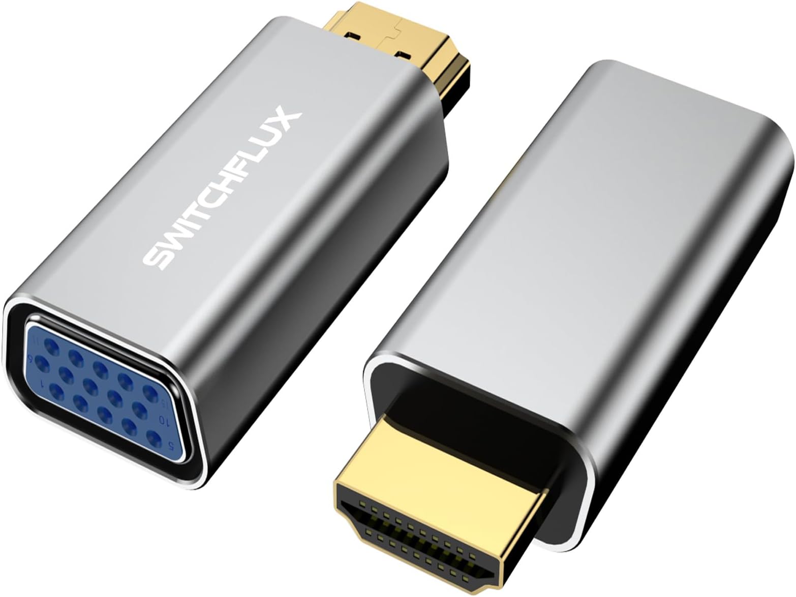 Amazon.com: SWITCHFLUX HDMI to VGA Adapter, 2 Pack Active HDMI to VGA ...