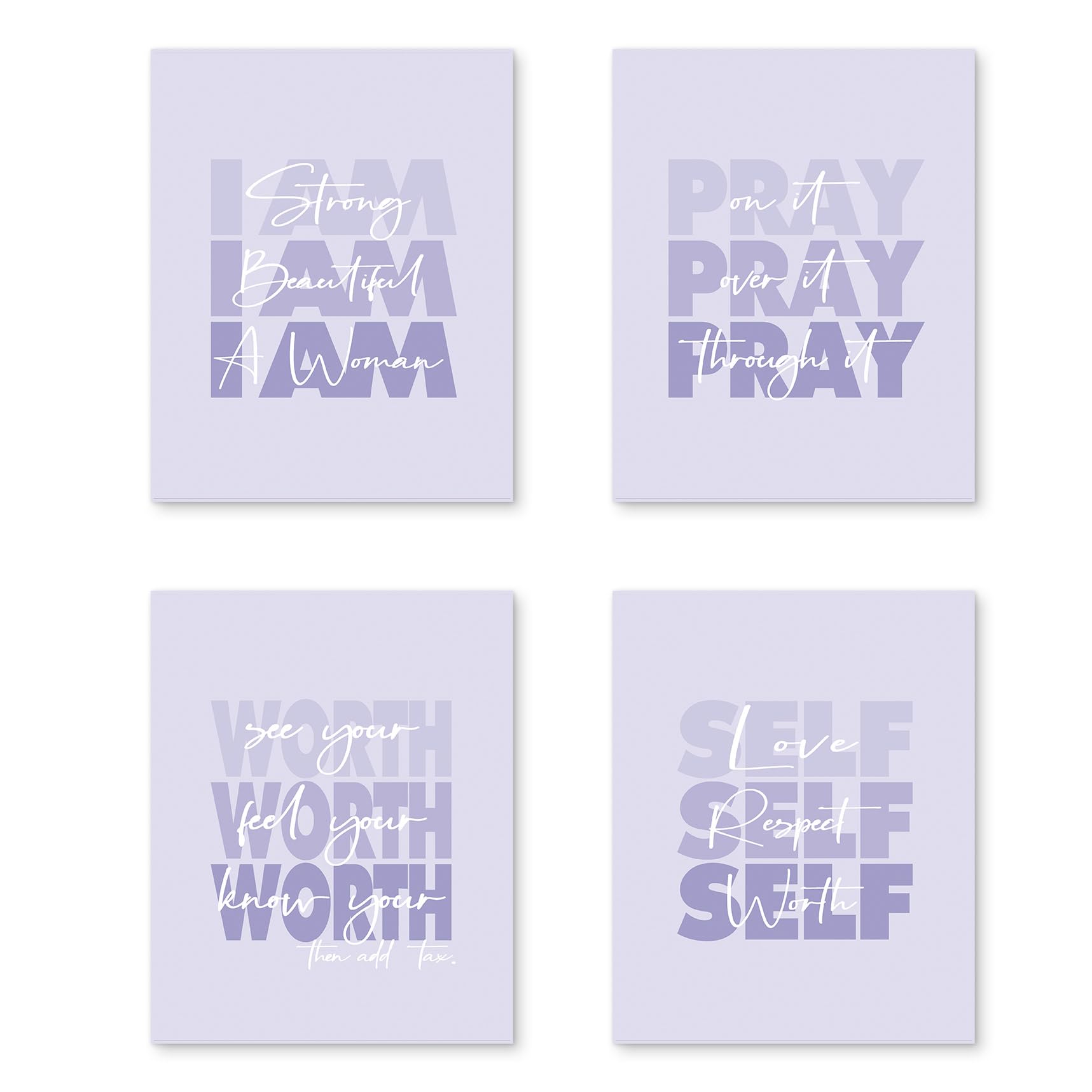 Amazon.com: PUHEI Purple Inspirational Woman Girl Quotes Wall Art ...