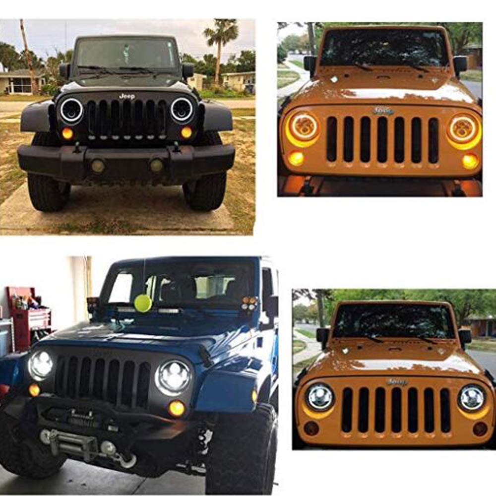 Buy 7"Inch Round LED Projector Headlights W/LED Turn Signal Light DRL ...