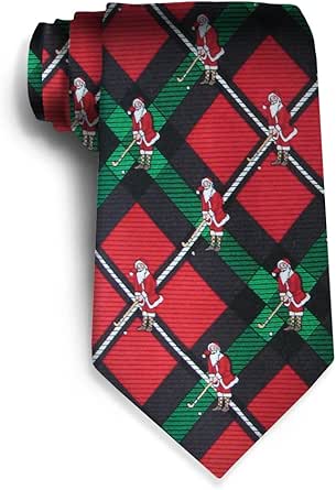 Amazon.com: Hallmark Men's Golf Plaid Santa Allover Tie : Clothing ...