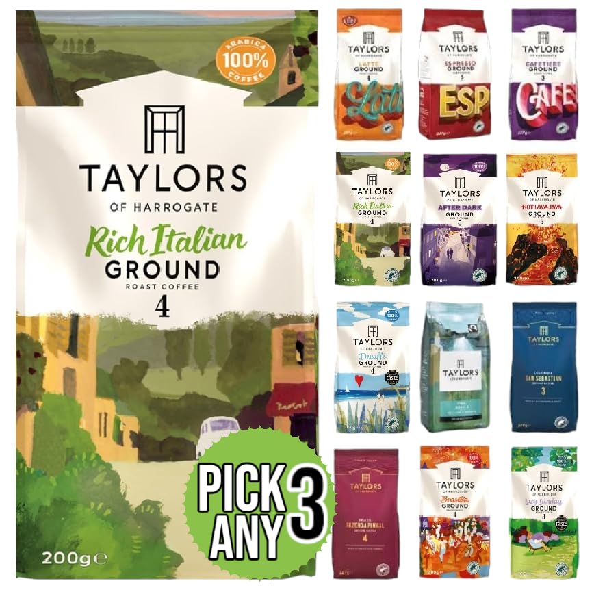 Taylors Ground Coffee (Each Pack 200g) Pick Any 3 from 12+ Flavours Inc ...