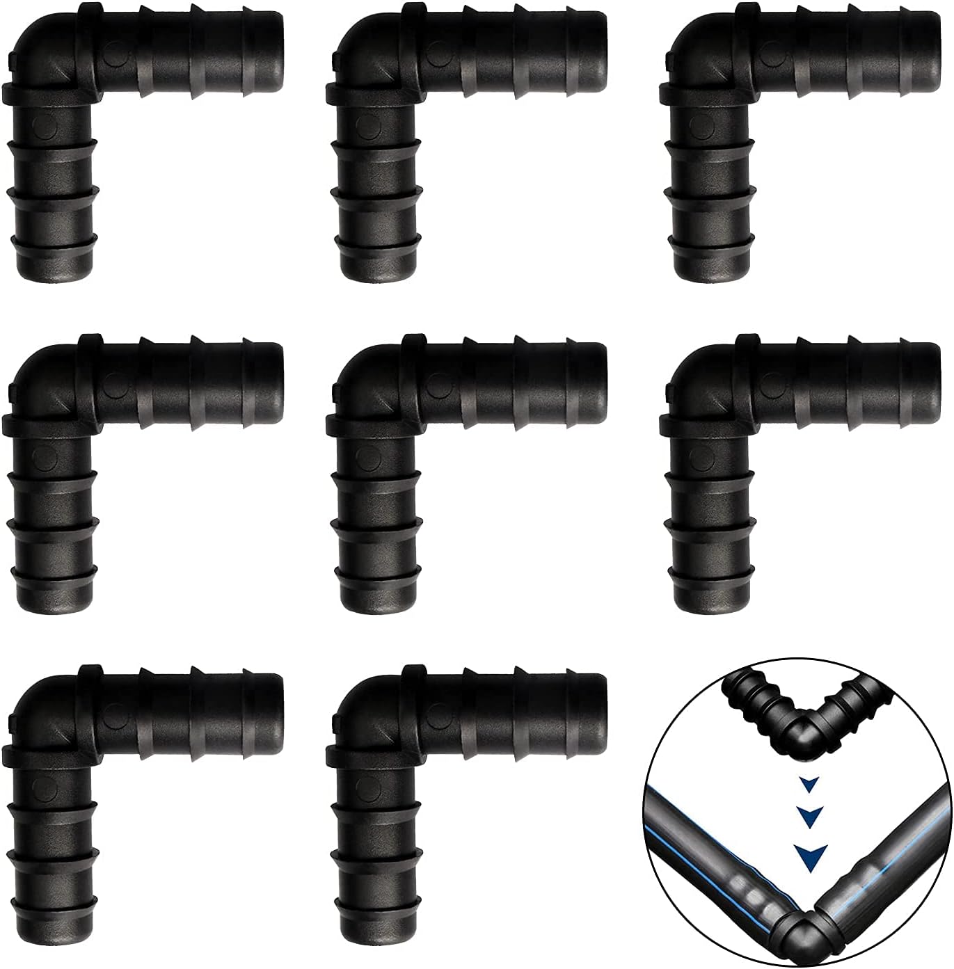 10Pcs Plastic Elbow Hose Barb 90 Degree Elbow L Fitting, Equal Barbed ...