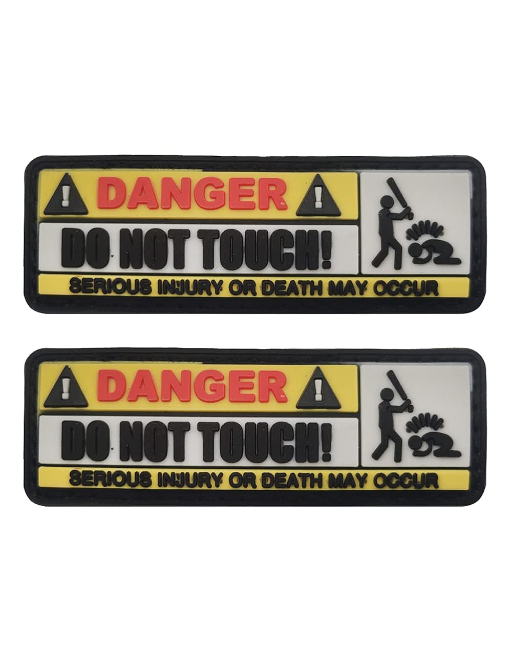 Amazon.com: 2 PCS AliPlus Danger Patches Do Not Touch Patch PVC Patches ...
