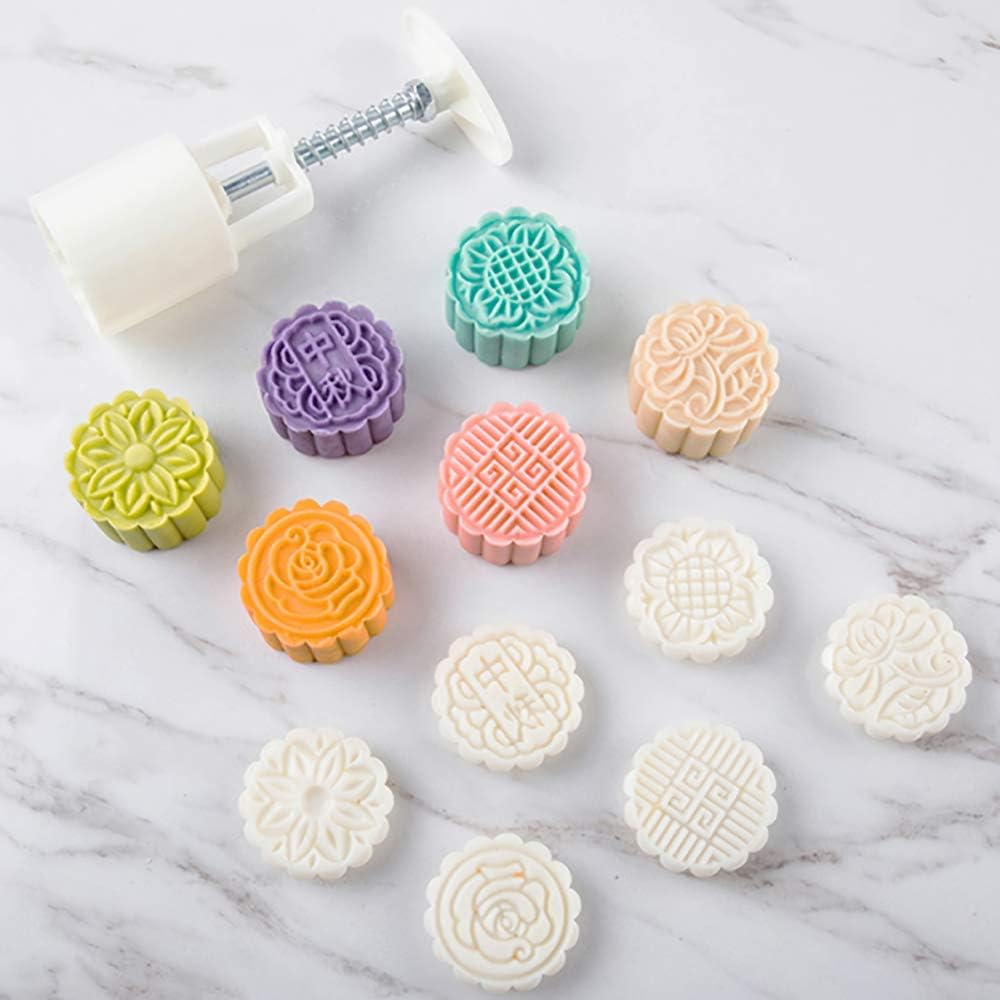 Amazon.com: Mooncake Press Molds,Mid Autumn Festival Mooncake Mold Set ...