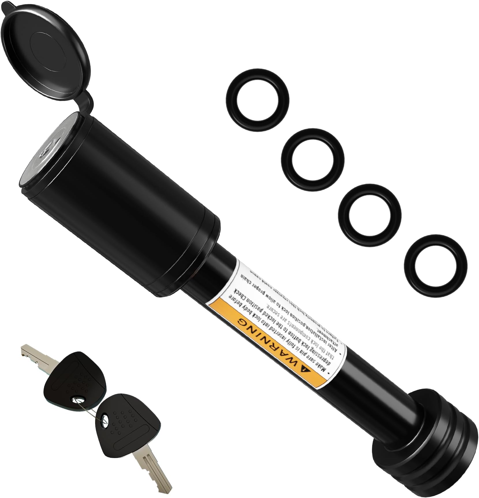 Amazon.com: RETRUE Trailer Hitch Receiver Pin Lock - Black, 2 Inch ...