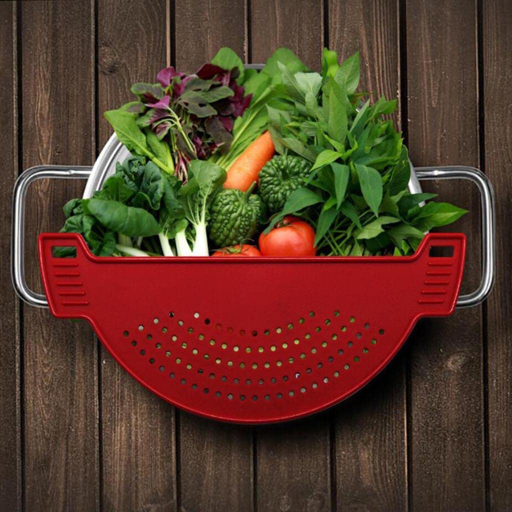 Buy MSiwach Plastic Drainer Strainers Pot Funnel Half Moon Shape Blue ...