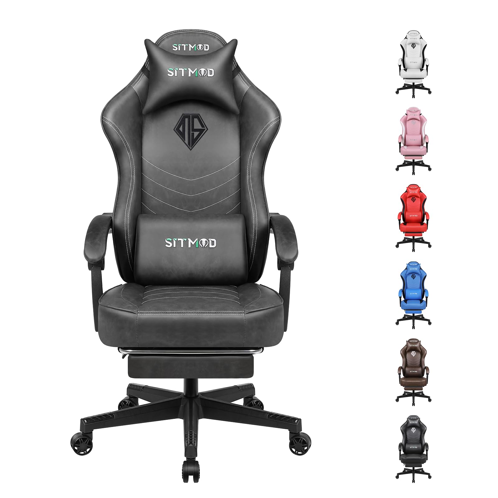 Amazon.com: SITMOD Ergonomic Gaming Chair with Footrest for Adults ...