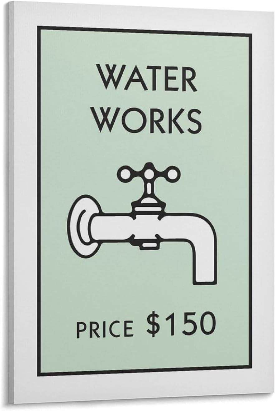 Amazon.com: Retro Monopoly Inspired Water Works Printable, Alternative ...