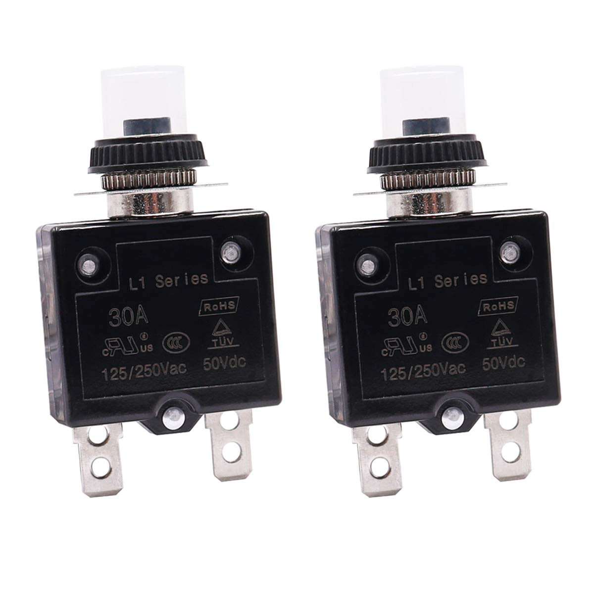 Snapklik.com : Mxuteuk 2Pcs 30Amp Circuit Breakers Push Button Manual ...
