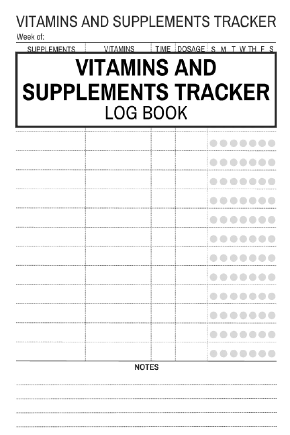 Vitamins and Supplements Tracker Log Book: Cute Logbook Gift for Any ...
