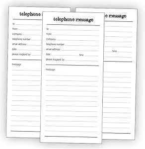 Telephone Message Pads x 3 (100 Sheets per pad) : Amazon.co.uk ...