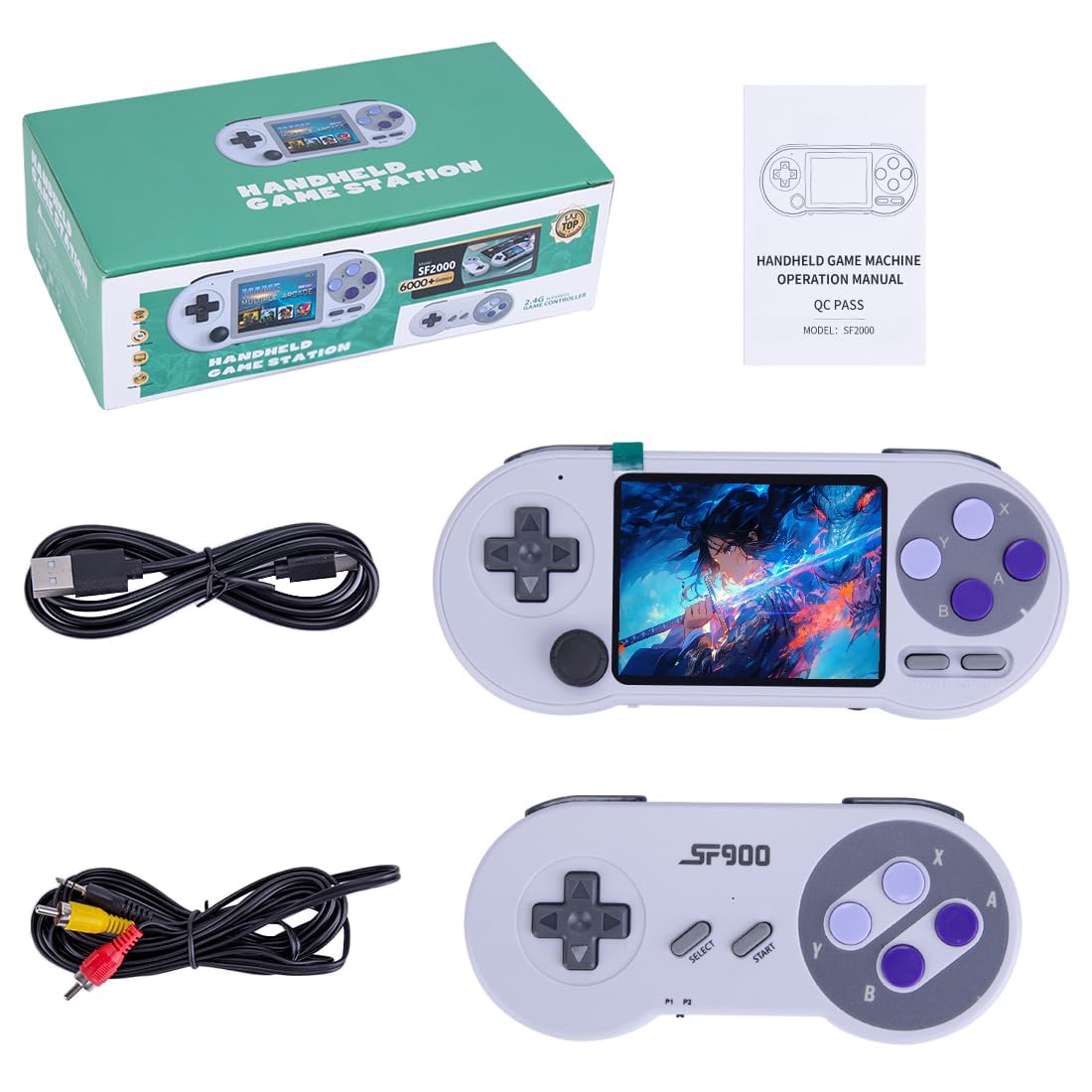 Amazon.com: Data Frog SF2000 Dual-Player Plug & Play Video Games, Pre ...