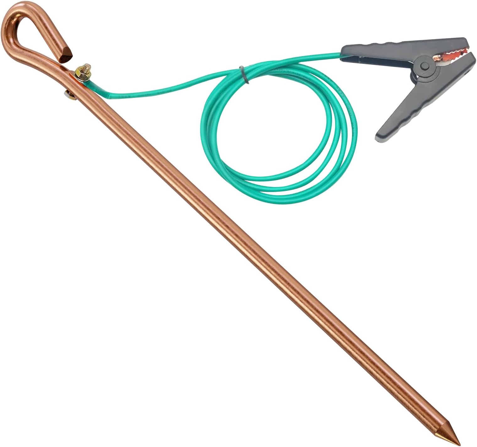 Amazon.com : Portable Ground Rod - Copper Electrical Grounding Pin with 4ft Flexible Grounding ...