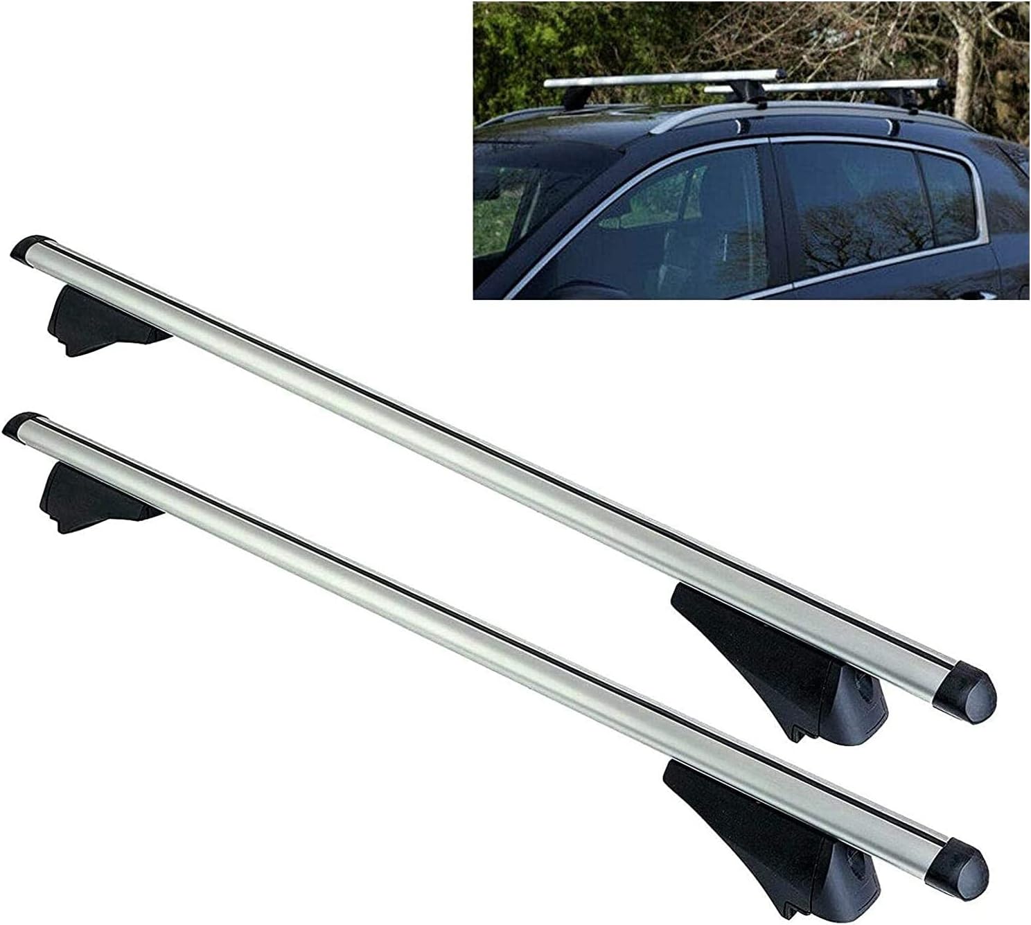 UKB4C Locking Car Roof Rack/Cross Bars for Low Profile Flush Rails ...