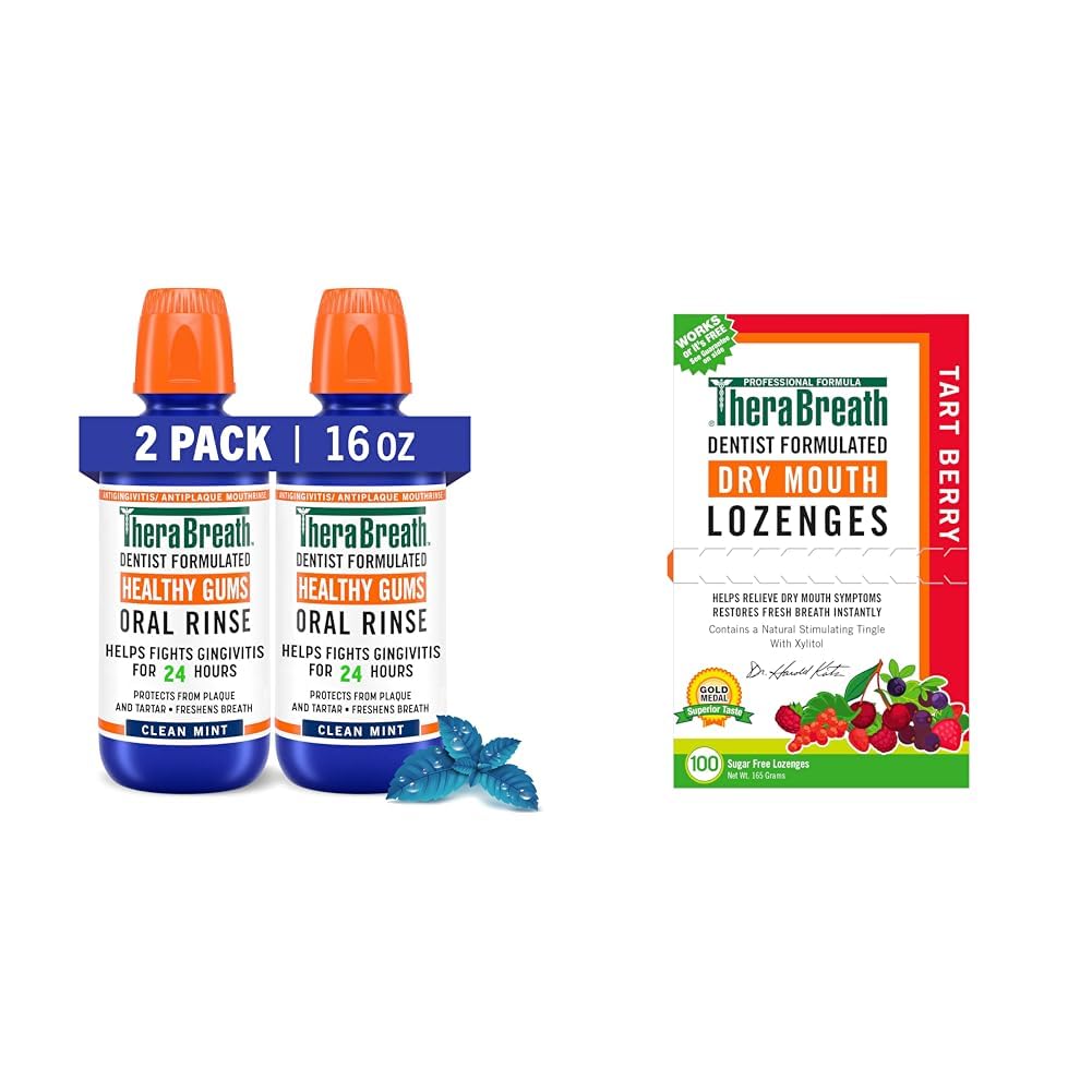 Amazon.com : TheraBreath Healthy Gums Mouthwash 16 Fl Oz (2-Pack) & Dry ...
