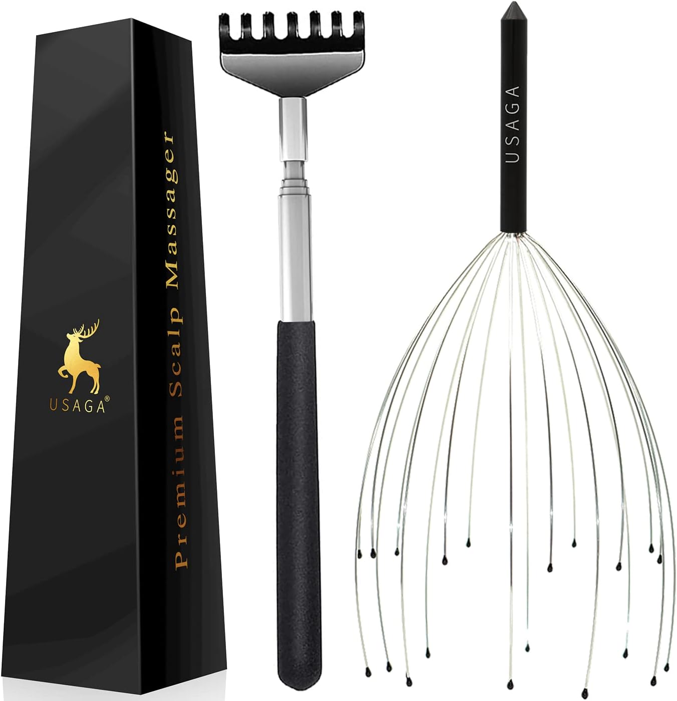 Amazon.com: USAGA 20 Fingers Head Massager Scalp Massager Head ...