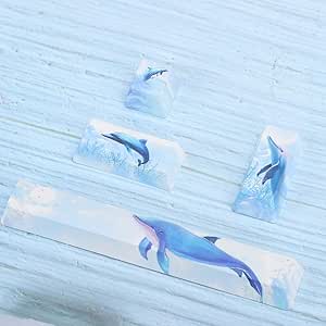 Custom Keycaps Cute Dolphin Pattern PTB Keycap Space + ESC + Enter ...