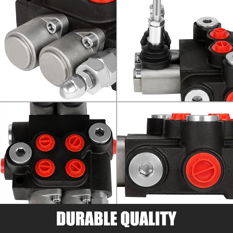 Hydraulic Control Valve 2 Spool 11 GPM SAE Ports Adjustable Relief ...