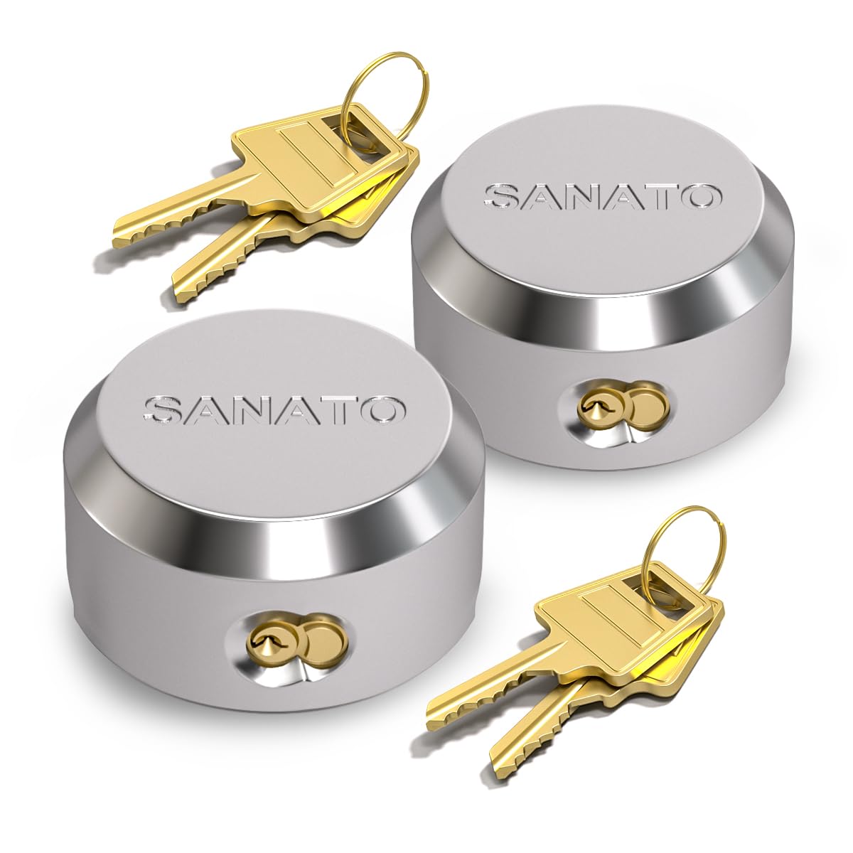 SANATO Hidden Shackle Padlocks Keyed Alike Padlocks, Solid Steel ...