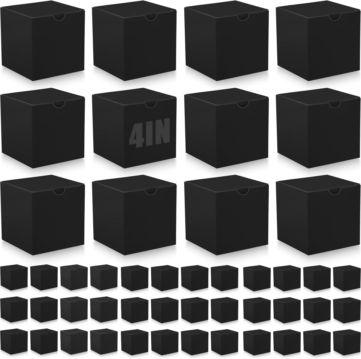 Amazon.com: Zhehao 48 Pack Black Gift Boxes Small Cardboard Gift Boxes ...