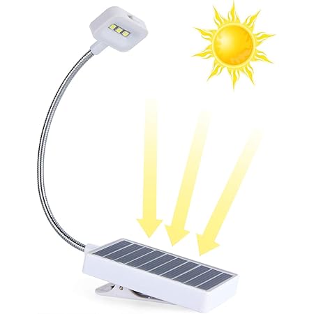 Solar LED Book Light,Solar and USB Eco Recharging,Glowseen Soft Clip ...