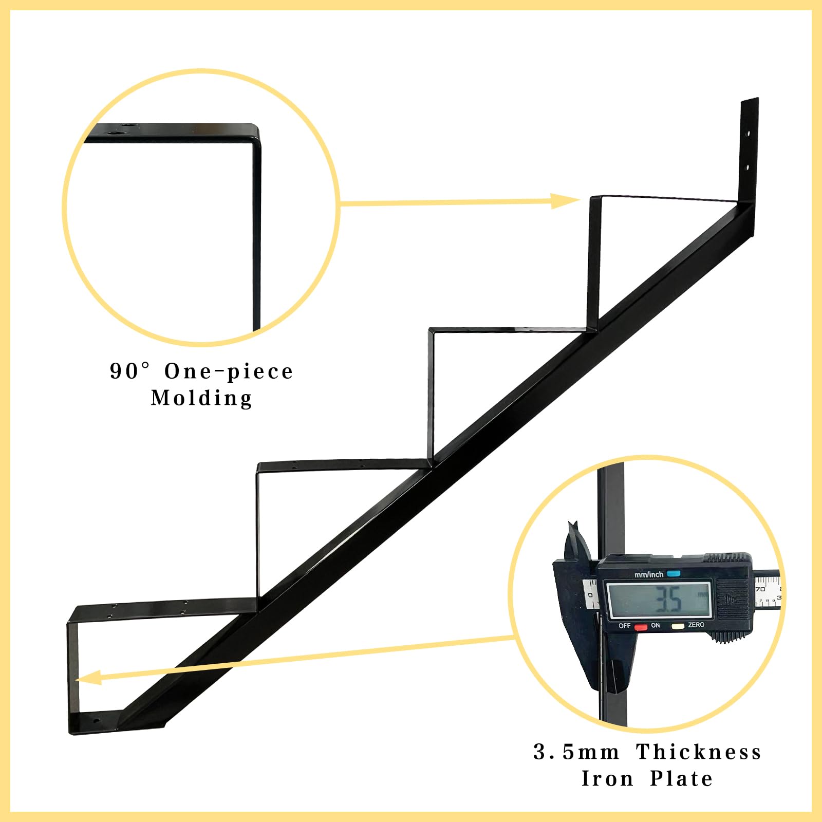 Snapklik.com : 3 Packs Metal Stair Step Stringers, 4 Step Steel Riser ...