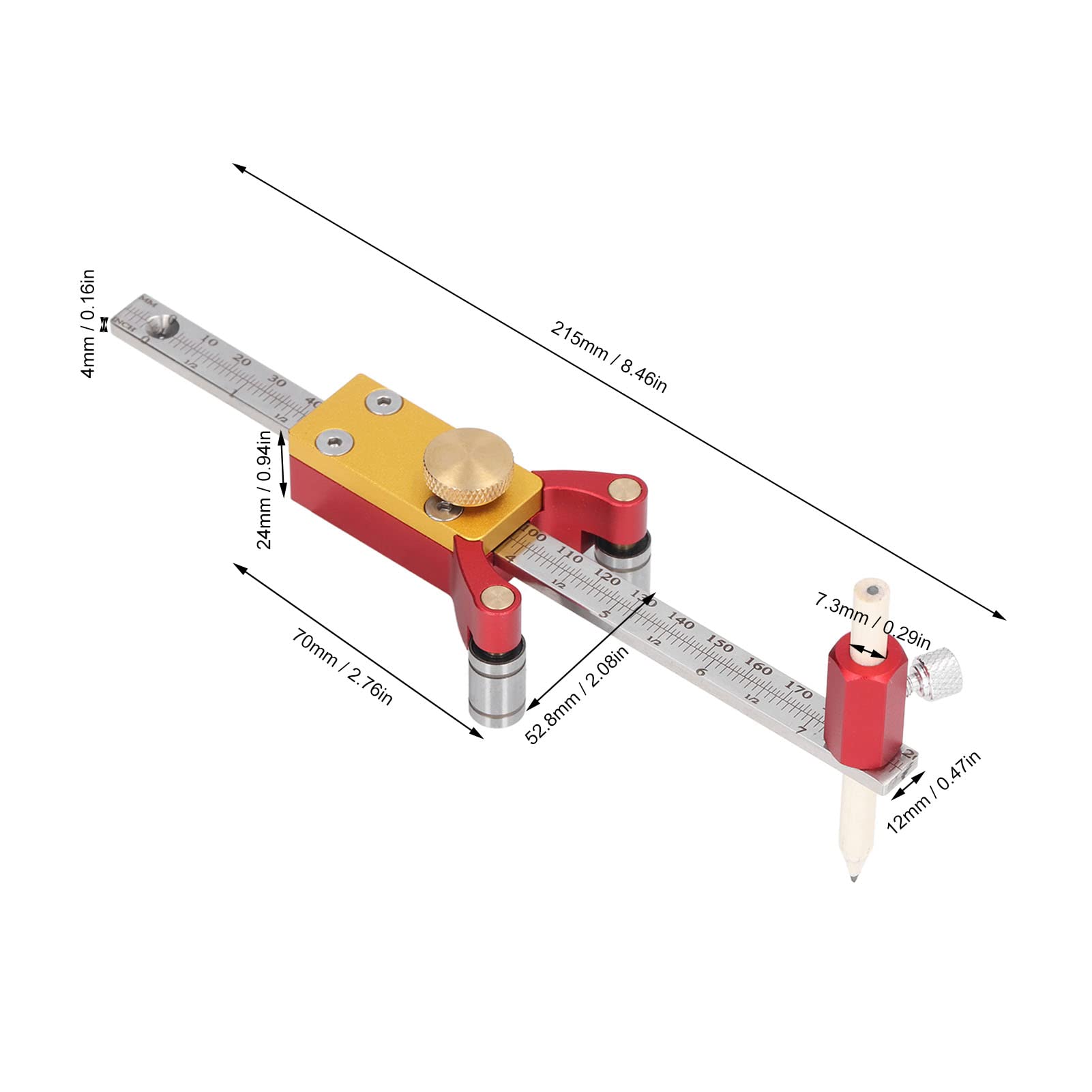 Angle And Arc Marking Tool Woodworking Linear Arc Dual-purpose Scriber ...