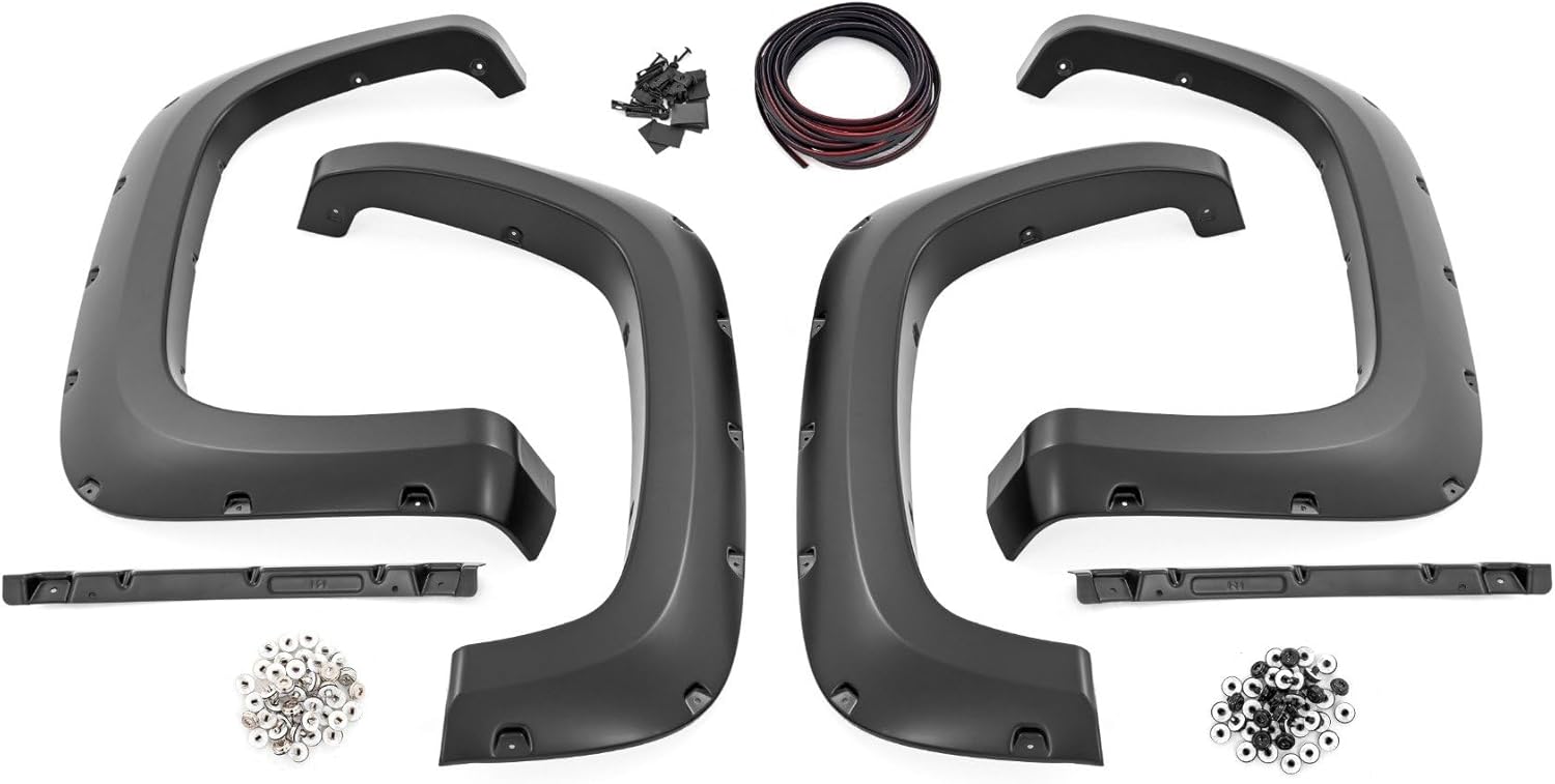 Amazon.com: Rough Country Pocket Fender Flares for Chevy Silverado ...