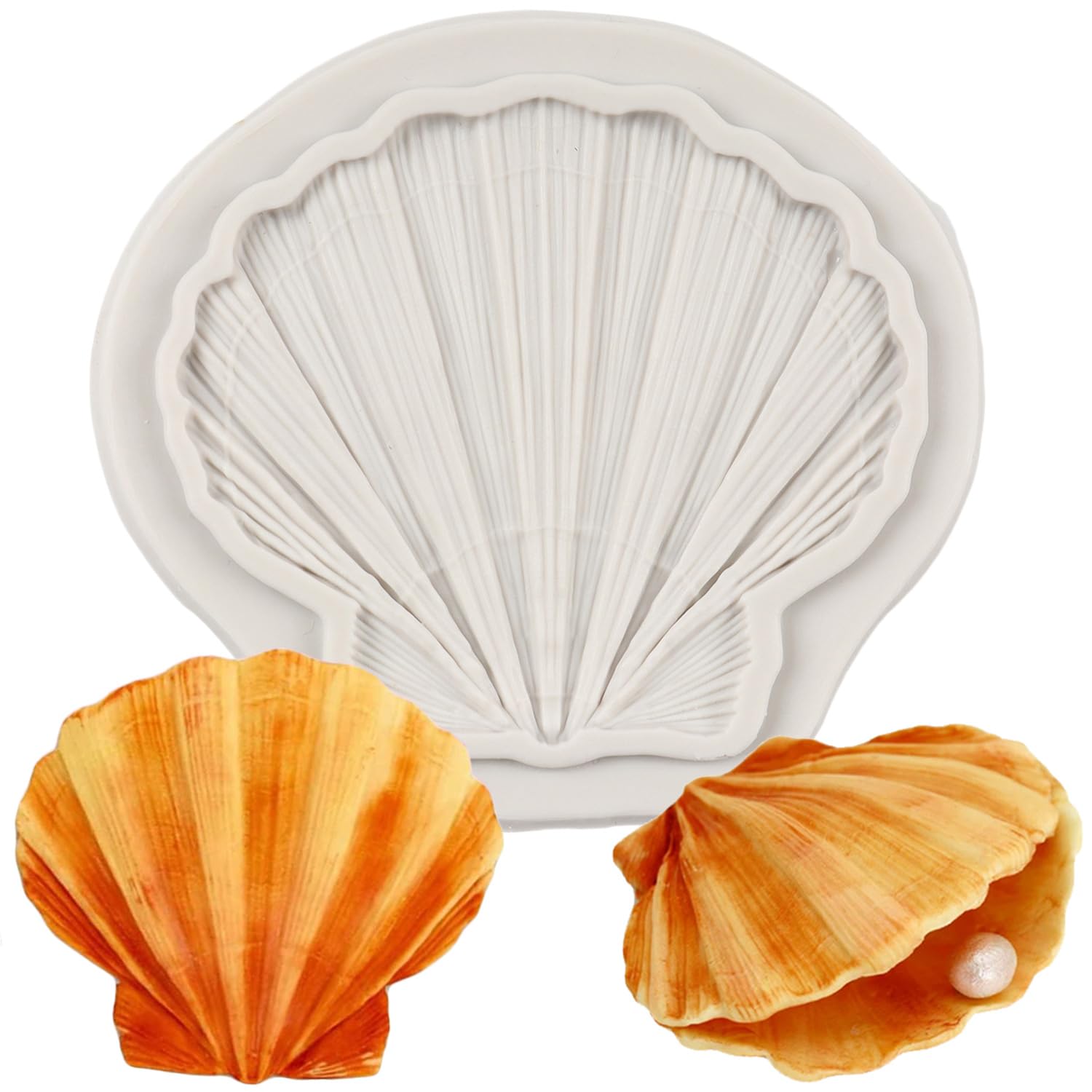 Amazon.com: Clam Shell Silicone Mold Marine Theme Fondant Molds ...