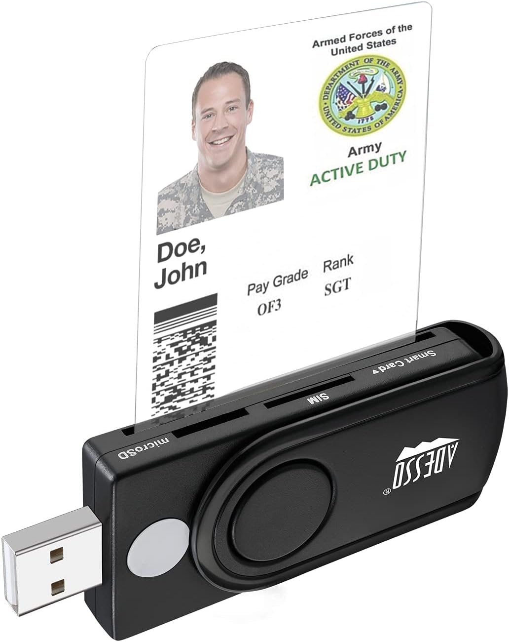 Amazon.com: Adesso SCR-200 Smart Card Reader for ID, Credit Card, SD ...