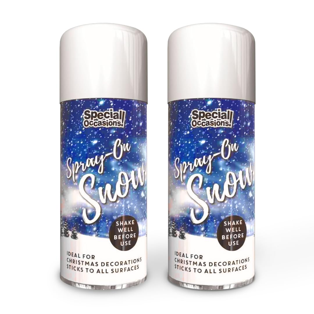 QLV Artificial Snow Spray for Christmas Decorations - 2 Pack of 200ml ...