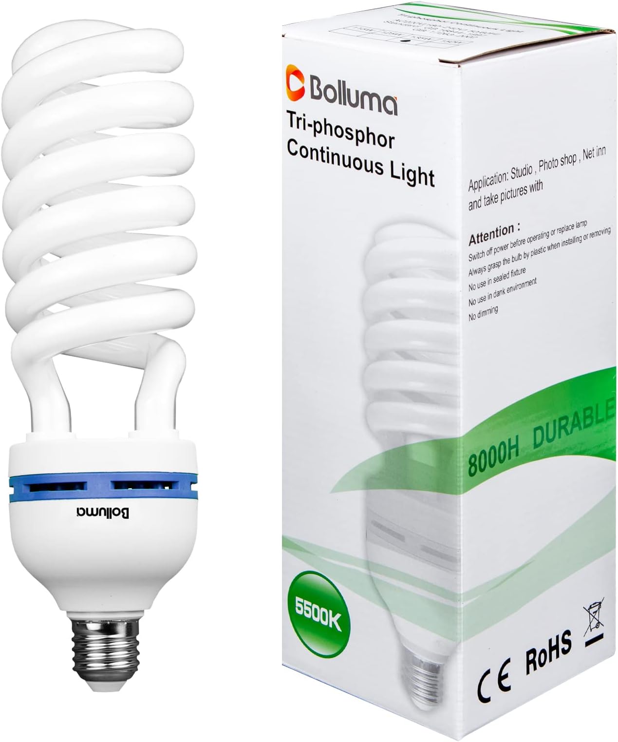 BOLLUMA E27 5500K 50W = 135W Photo Studio Bulb Video Light Photography ...