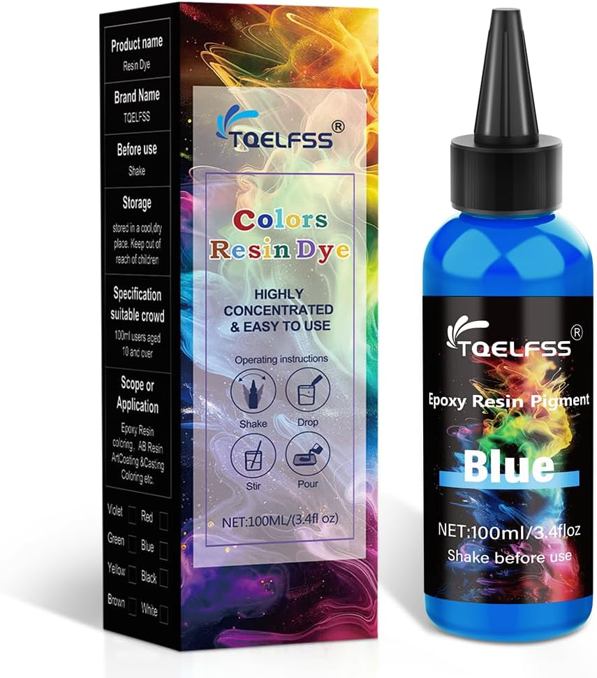 Amazon.com: Blue Epoxy Resin Pigment - 3.4 fl.oz / 100ml Concentrated ...
