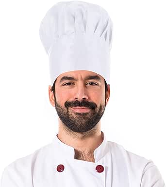 Amazon.com: HJZHII Tall White Chef Hat, Adjustable Elastic Baker ...
