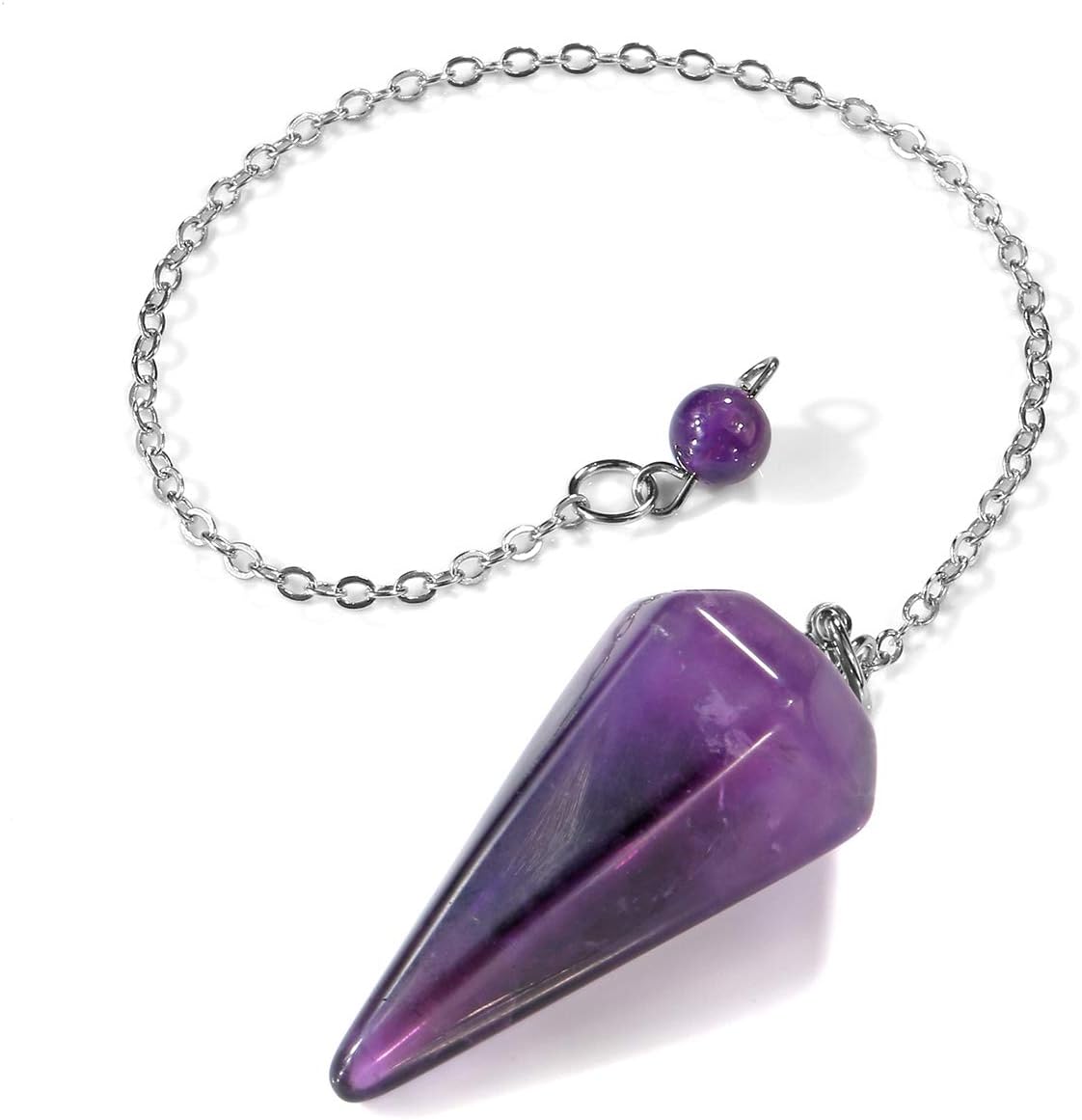 JOVIVI Amethyst Gemstone Crystal Pendulum – Dowsing, Scrying, Healing – BigaMart