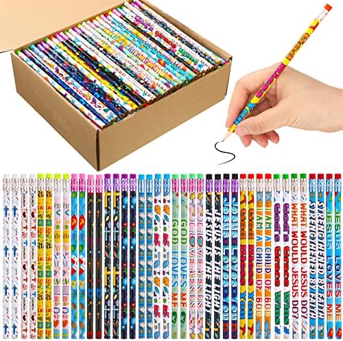 Amazon.com : 400 Pack Bible Verse Pencils - 20 Style Christian #2 ...