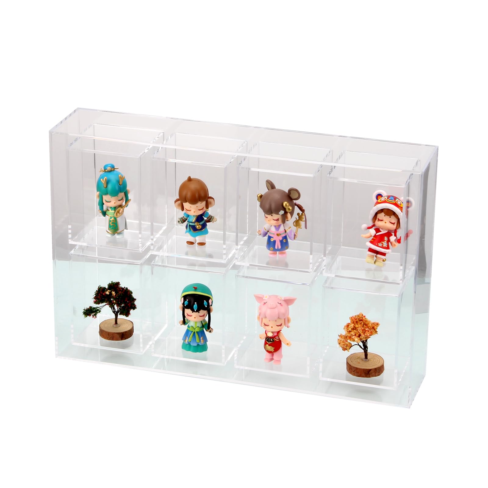 Amazon.com: Kcgani Clear Acrylic Display Case for Figures, 8 Grids ...