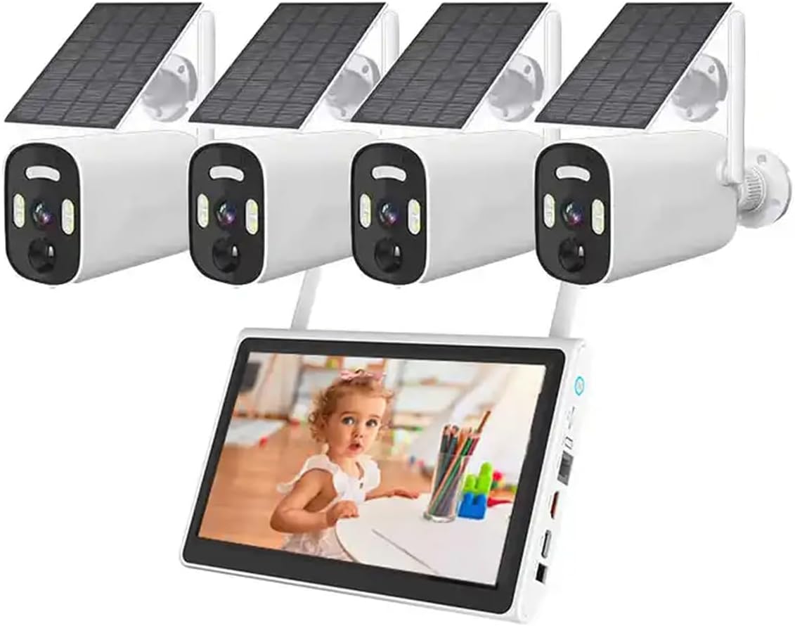 Amazon.com : 4MP Solar Power Security Camera System with NVR Monitor ...