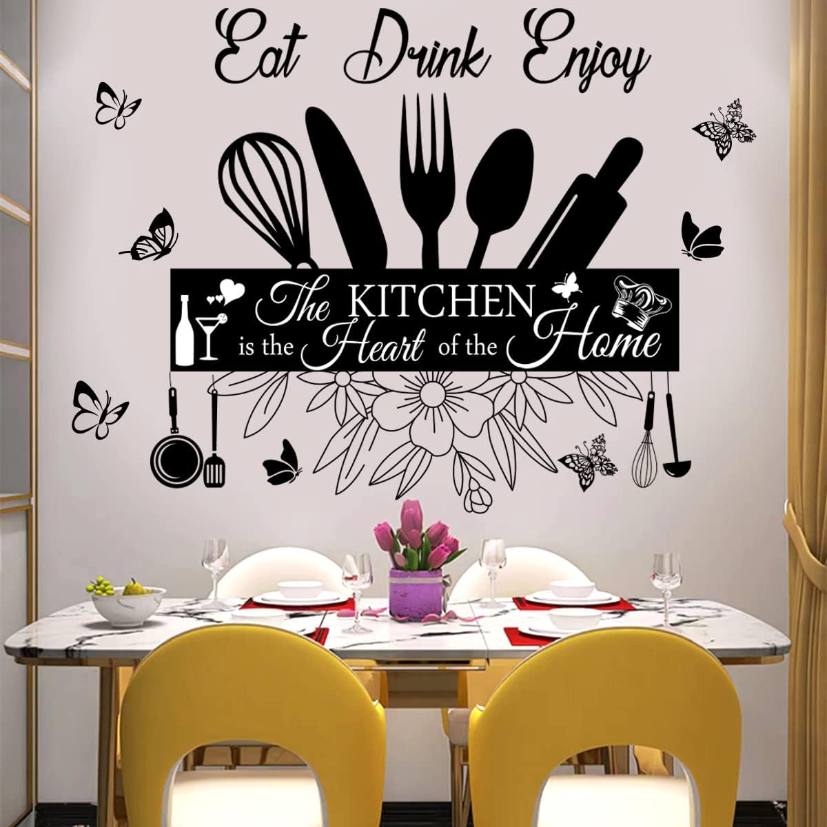 Amazon.com: CUGBO Clean UP After Yourself Kitchen Wall Sticker, Fork ...
