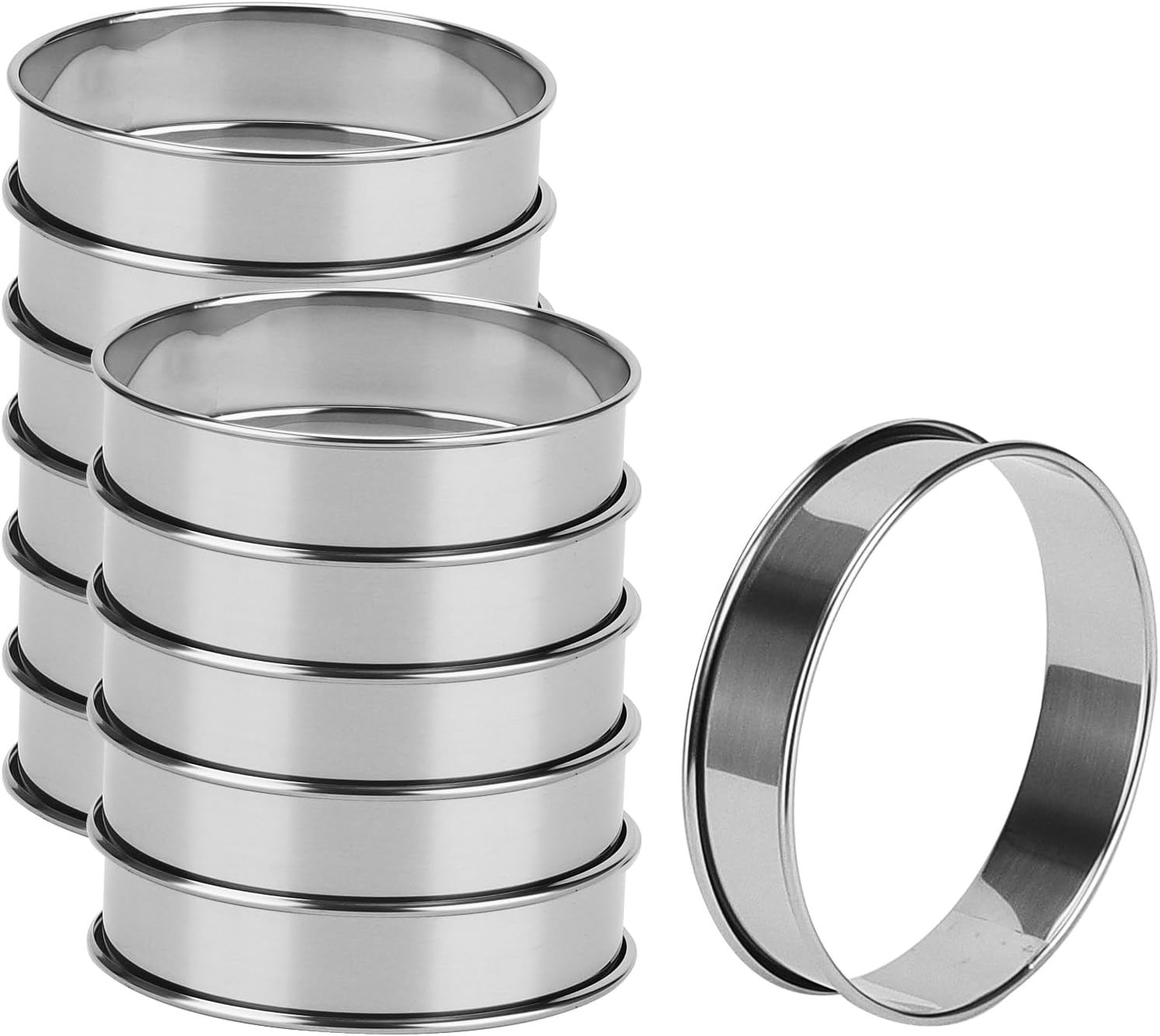 TYVOM 6 Pcs Crumpet Rings,Cooking Rings Stainless Steel Crumpet Rings ...