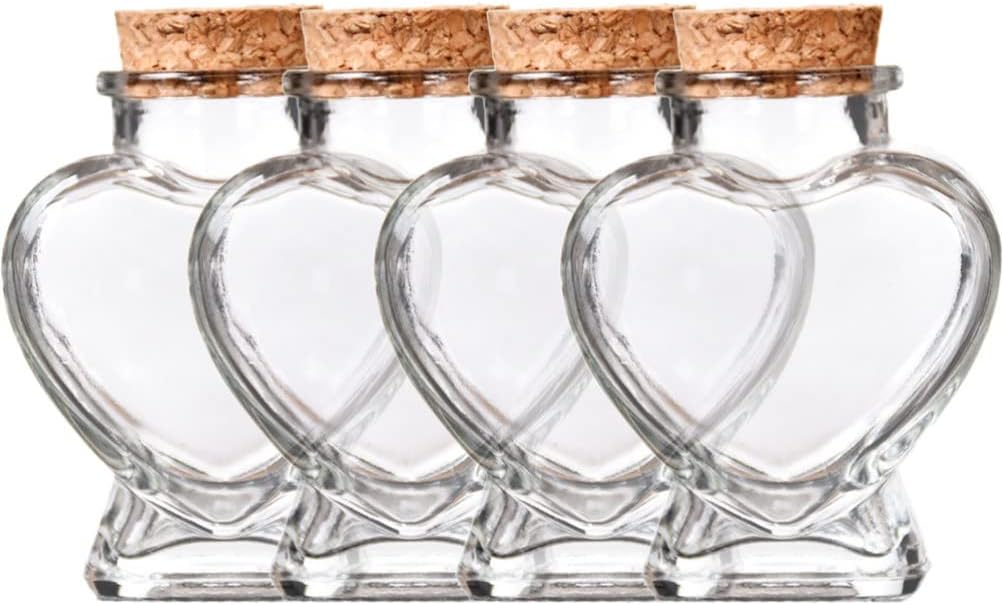 Amazon.com: 20 Pieces 5oz Valentine's Day Heart Shaped Glass Jar ...