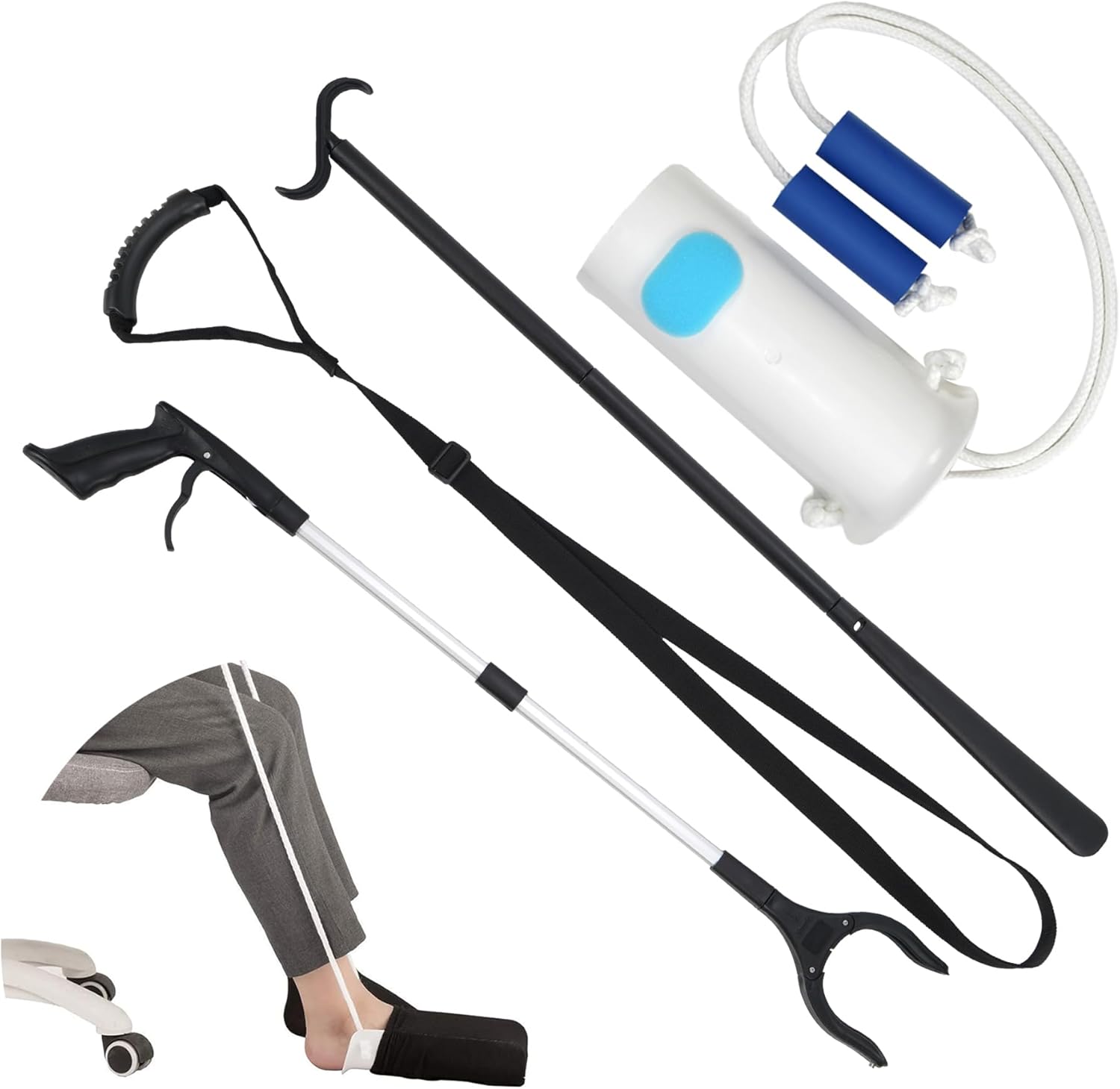 6Pcs Sock Aids for Putting Socks On and Off,Sock Aid Kit,Sock Slider ...