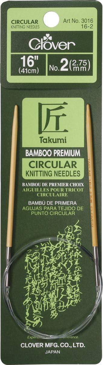 Amazon.com: Clover Bamboo Circular Knitting Needles Takumi, 16-Inch Size 01