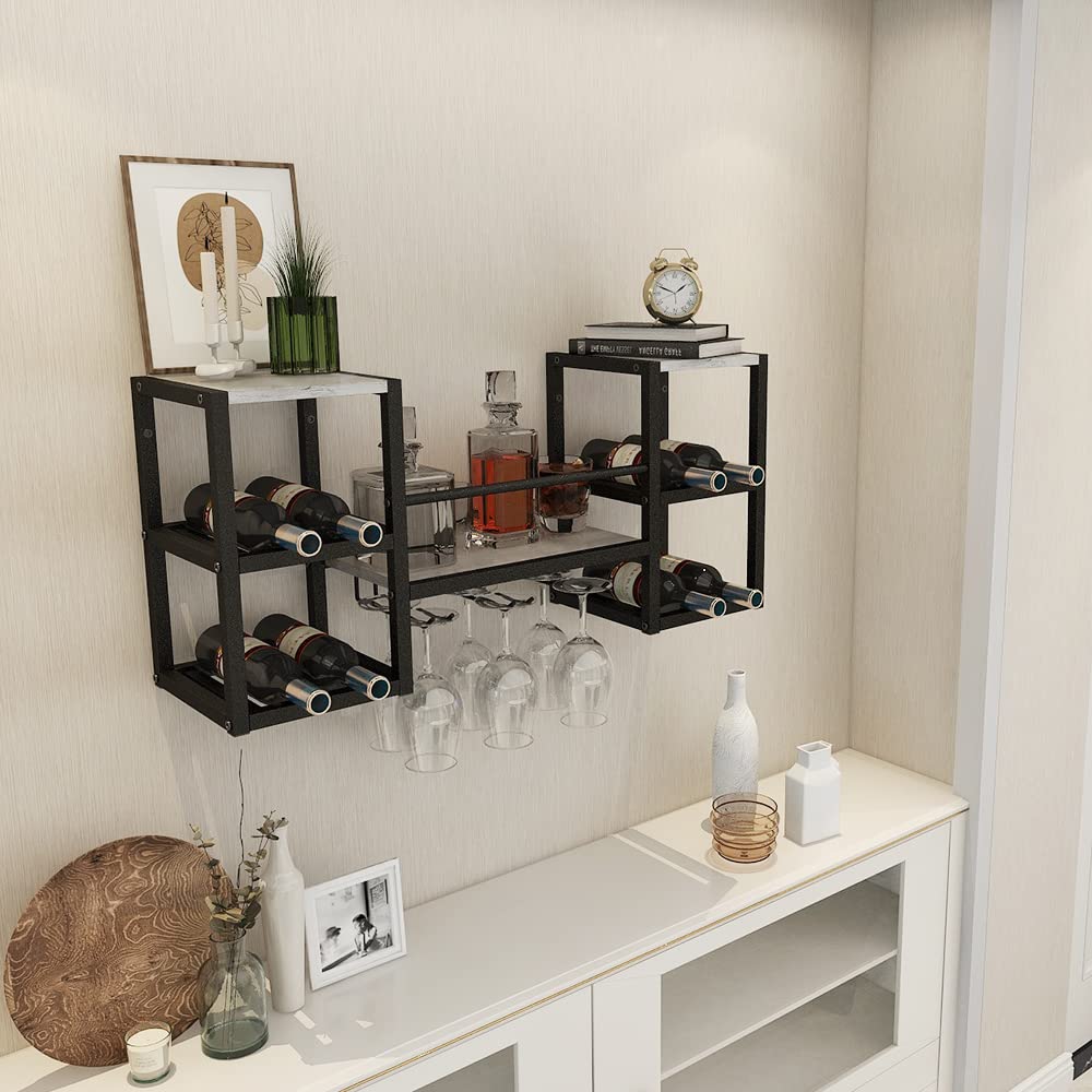 Snapklik.com : GiftGo Industrial Greige Wall Mounted Wine Rack