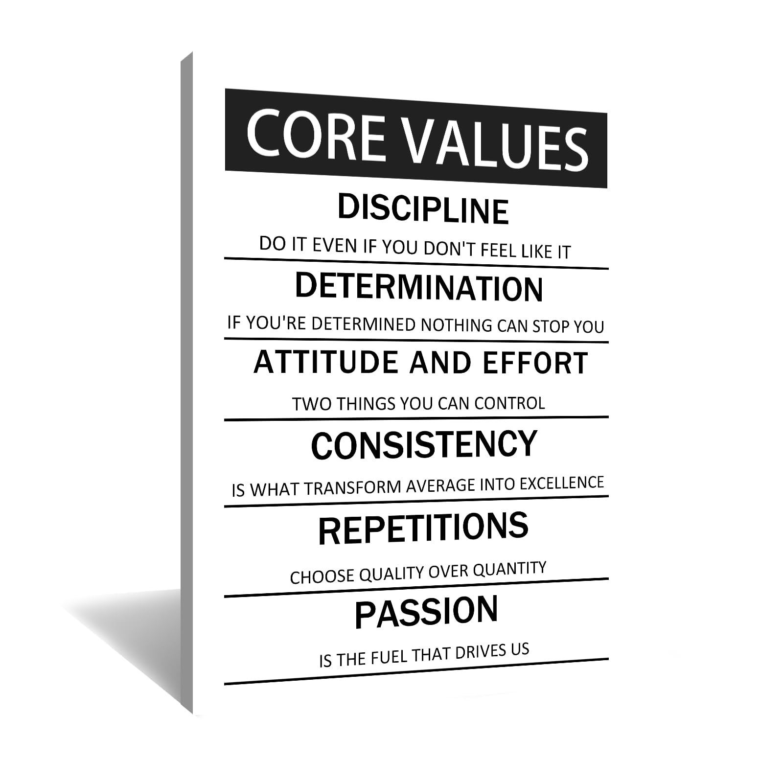 Amazon.com: Wall Art Core Values Posters Printed on Canvas ...