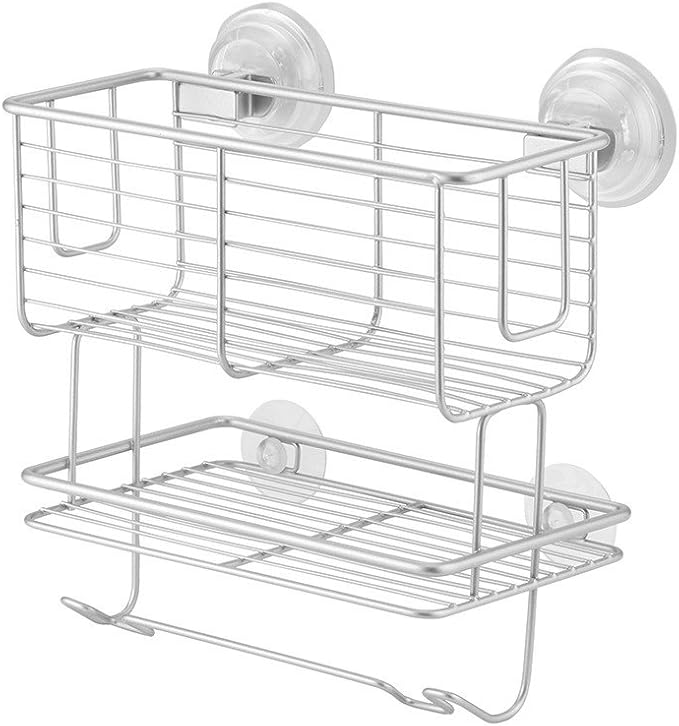 Amazon.com: InterDesign Classico Bathroom Shower Power Lock Suction ...