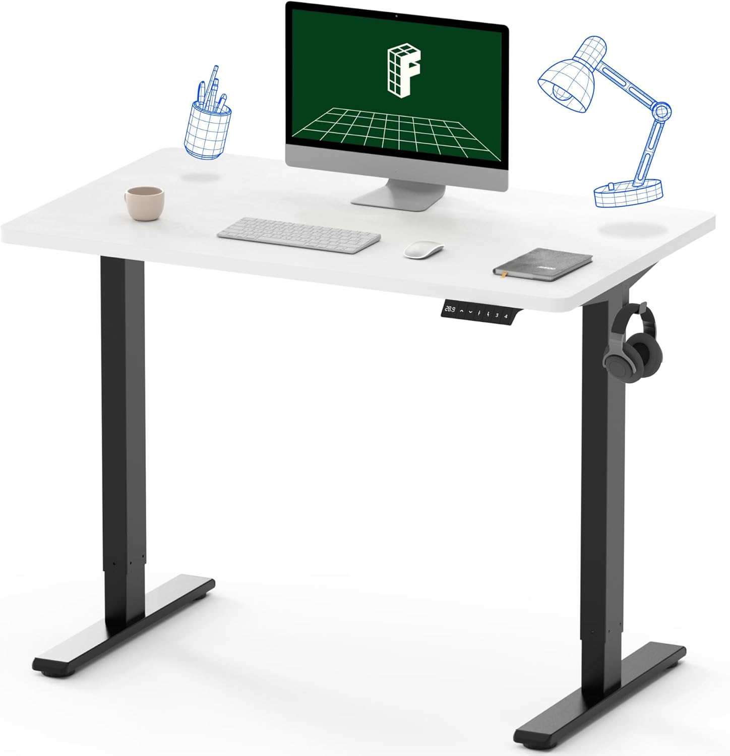 FLEXISPOT EN1 Standing Desk Whole-Piece Desktop with Memory Controller ...