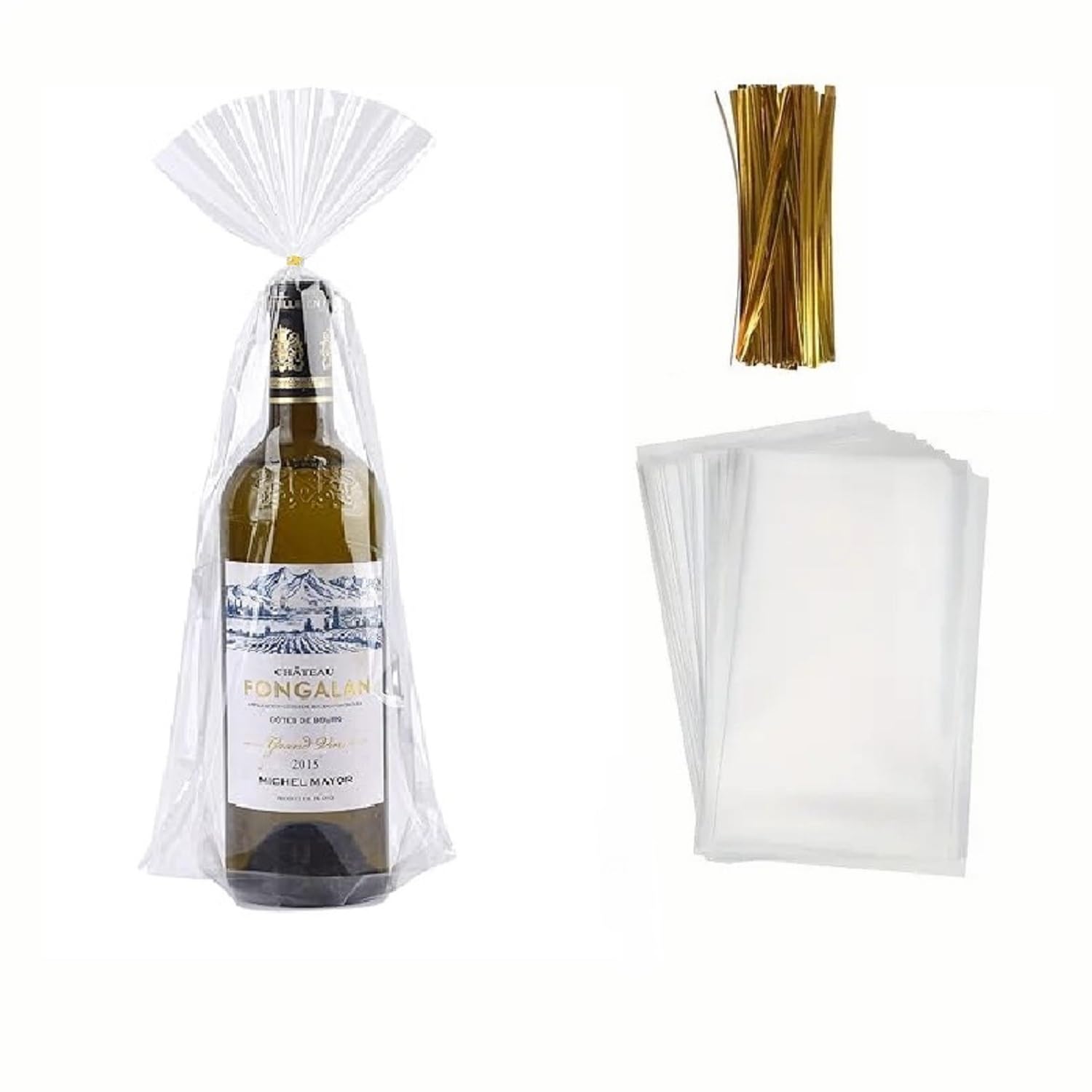 Amazon.com: STARANDBEE 100 pieces Clear Wine Bottle Gift Bags ...
